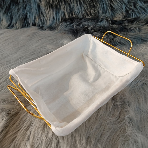 Golden Metal Bread Basket-Rectangle – Zahra Stores