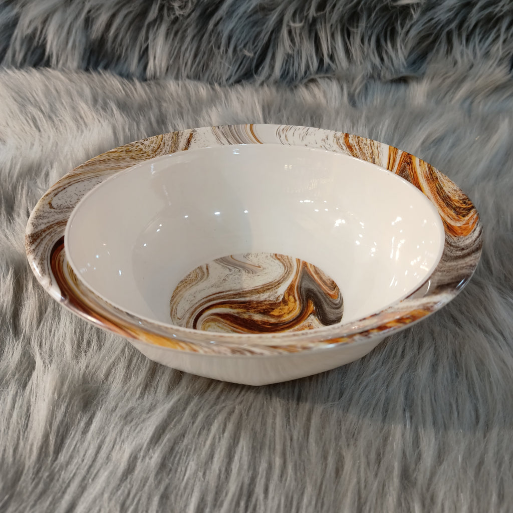Melamine Bowl Brown Marble Texture – Zahra Stores