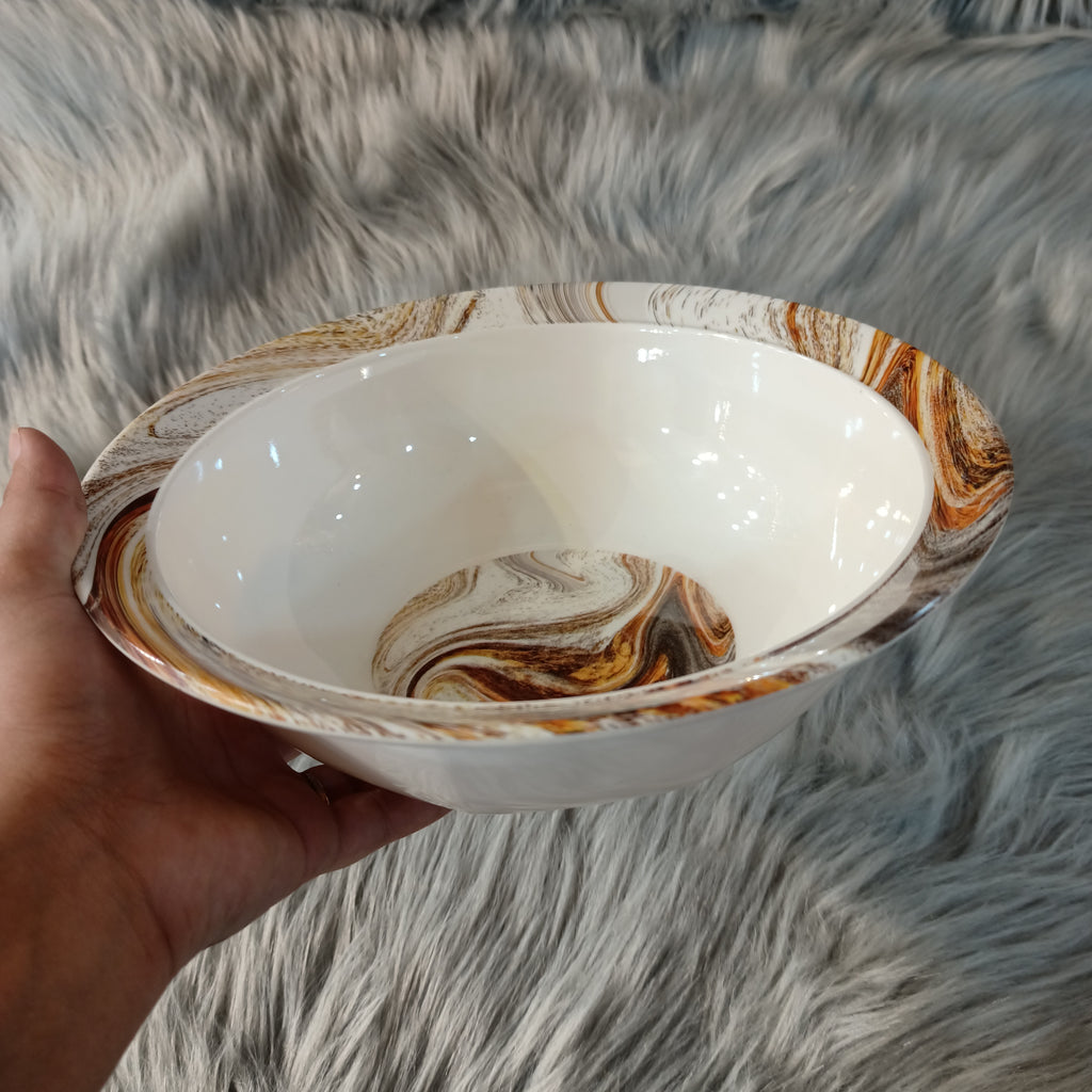 Melamine Bowl Brown Marble Texture – Zahra Stores