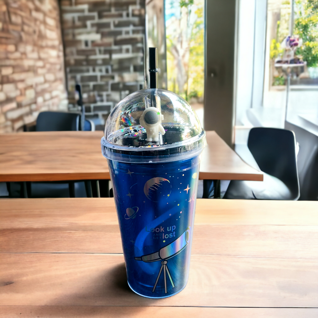 Space Wall Design Cute Sipper Glass – Zahra Stores