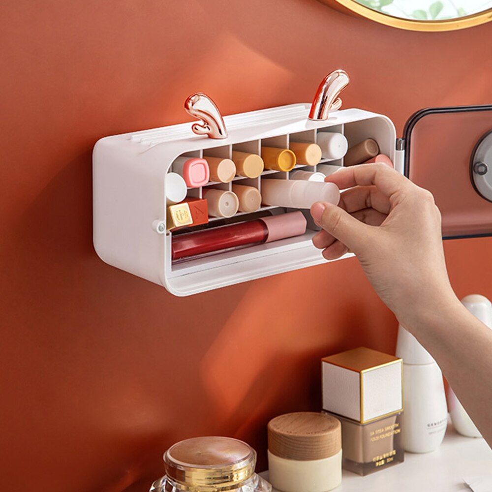 Wall Mount Lipstick Organizer (White) – Zahra Stores