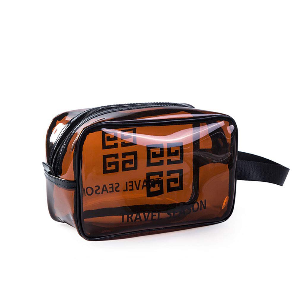 PVC Travel Cosmetic Bag Small (Dark Brown) – Zahra Stores